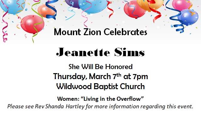 Celebrating Sis. Jeanette Sims! – Mount Zion at Kennesaw